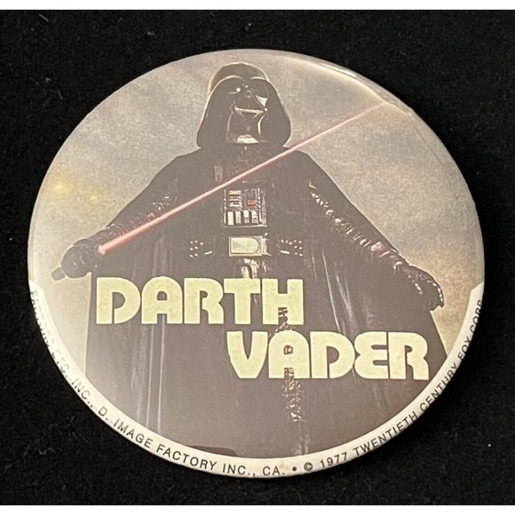 Other | Vintage 1977 Star Wars Darth Vader Button Twentieth Century Fox ...